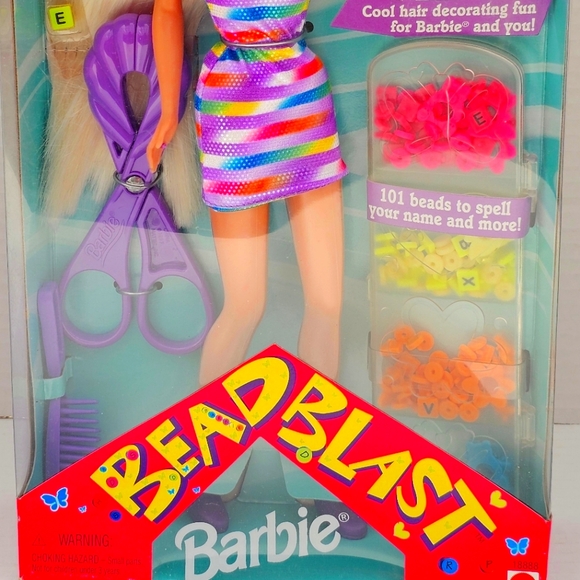 Mattel | Toys | Barbie Bead Blast 997 Barbie Doll With Hair Beads ...